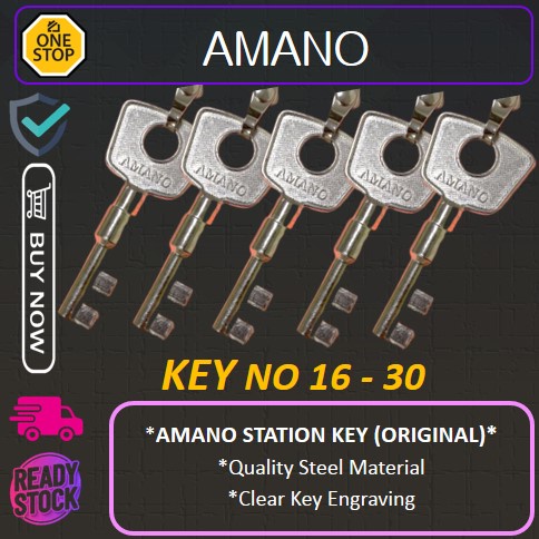 AMANO Station Keys No 16 - No 30 Guard Tour Key AMANO Guard Tour Clocking Key Kunci Amano Guard ...