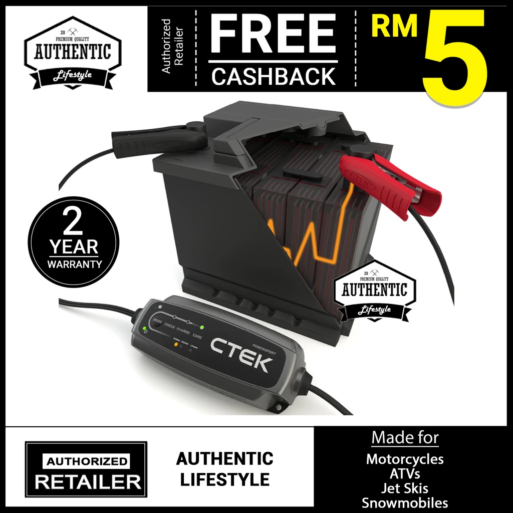 CTEK CT5 POWERSPORT 12V 2.3A Battery Charger & Maintainer for LA and ...