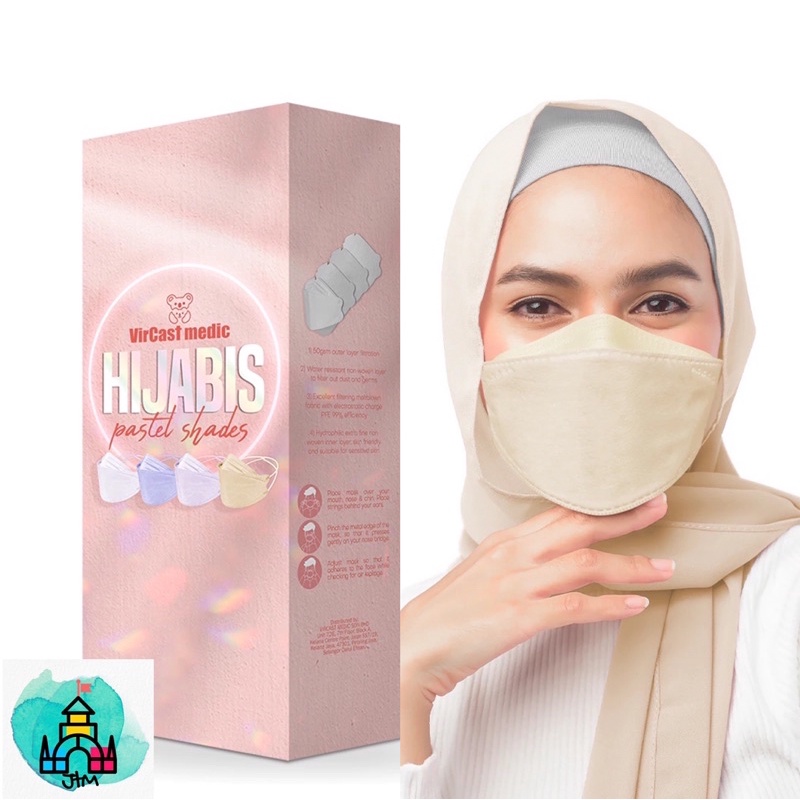 Vircast medic HL Headloop KF94 Hijabis Pastel Colour Serial 4ply ...
