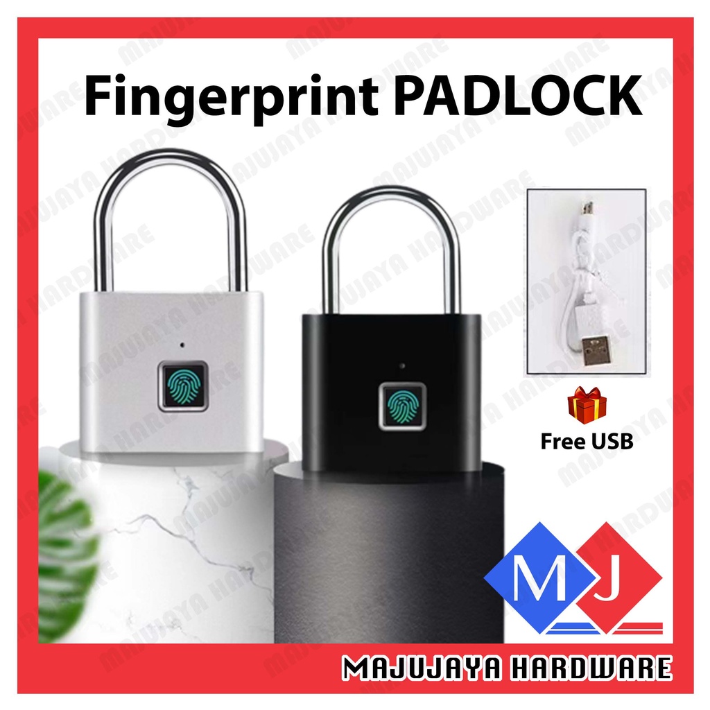 Smart Padlock Digital Fingerprint Pad Lock Anti-Theft Anti-Cut Doorlock ...