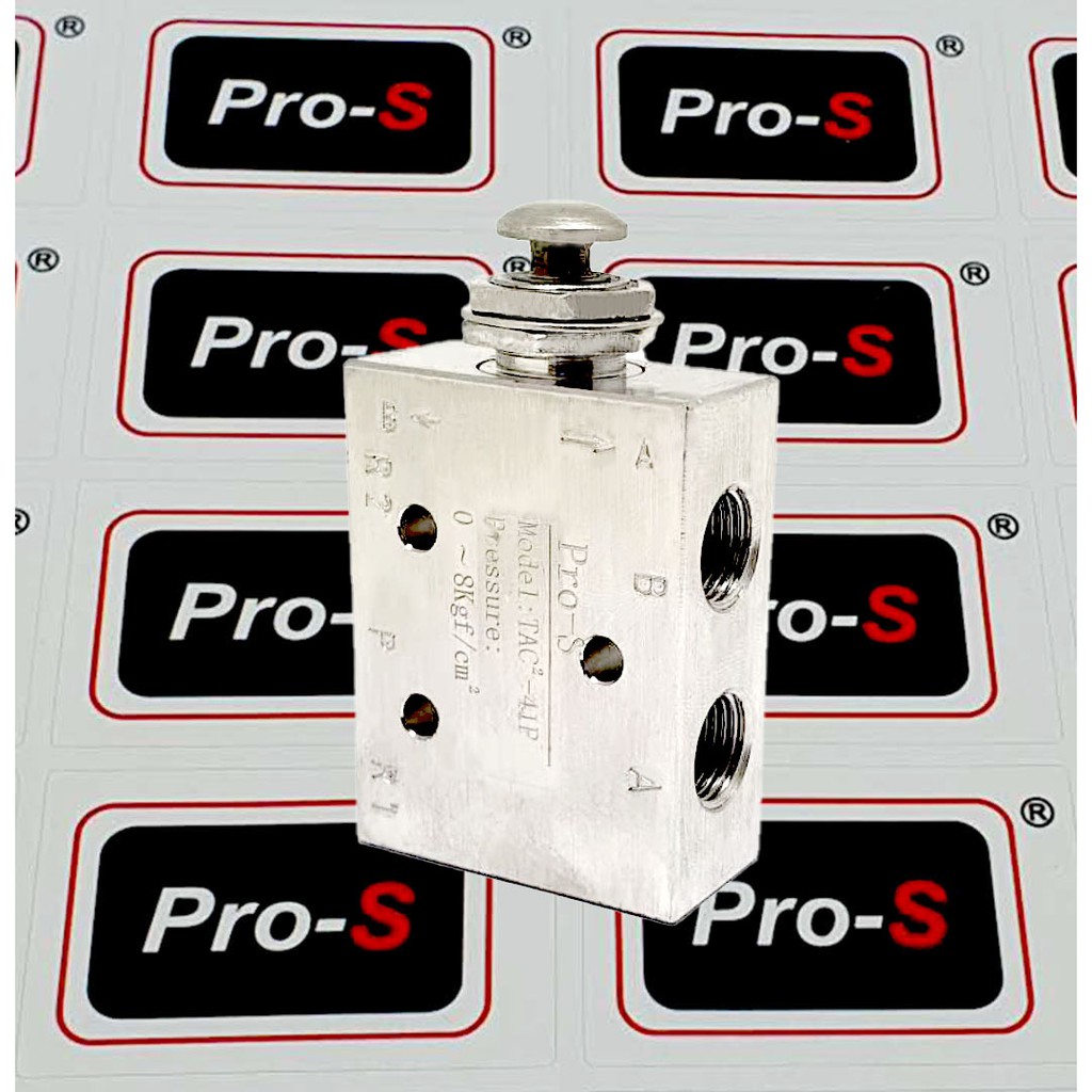 Pro-S Pneumatic Miniature Mechanical Valve. TAC2-41P 5/2 way Push ...