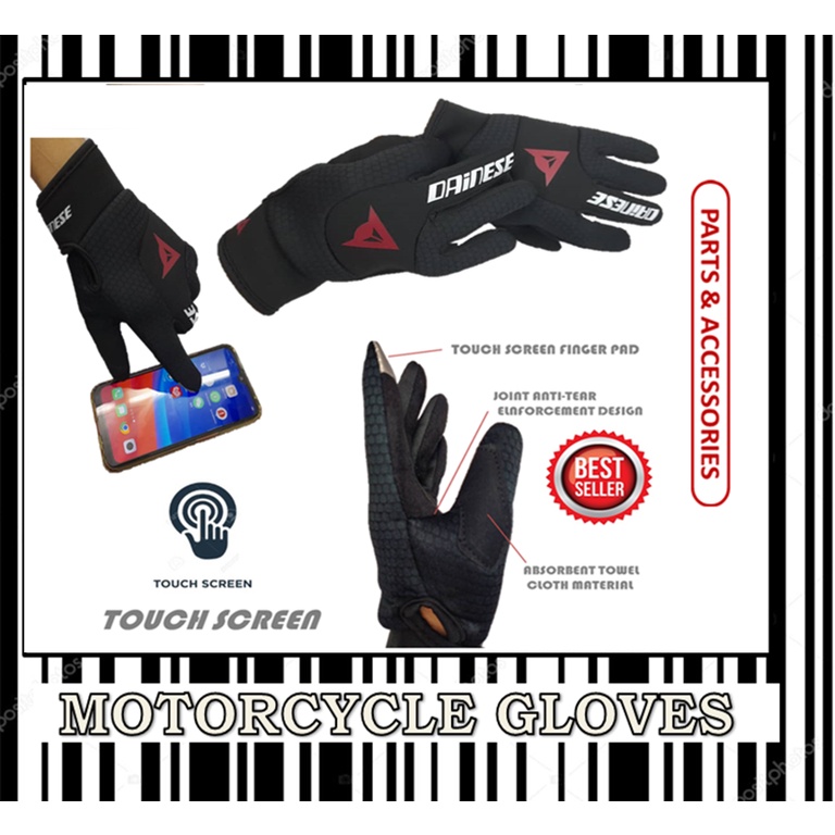 DN MOTORCYCLE RIDING TOUCH SCREEN FULL GLOVE POLYESTER | Shopee Malaysia