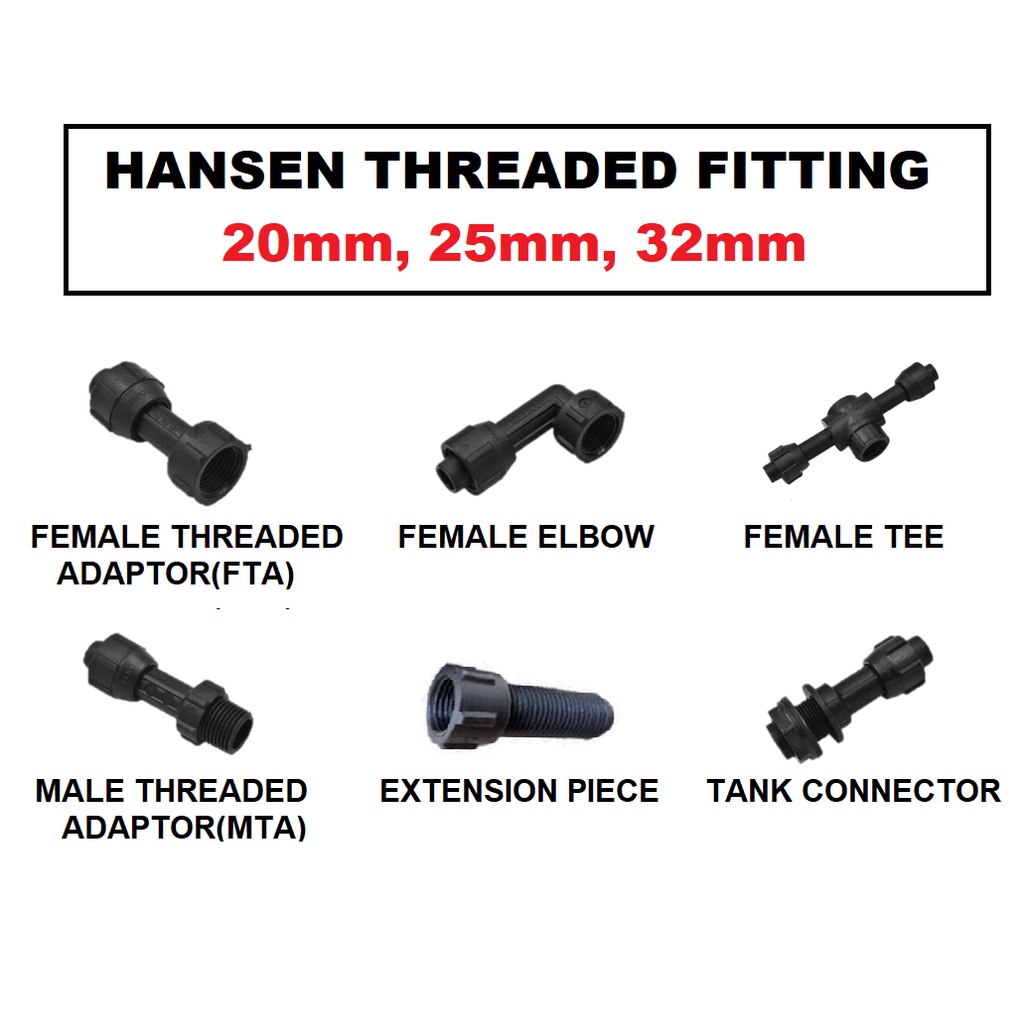 HANSEN Poly Threaded Pipe Fitting- Female/Male Thread Adaptor(FTA/MTA ...