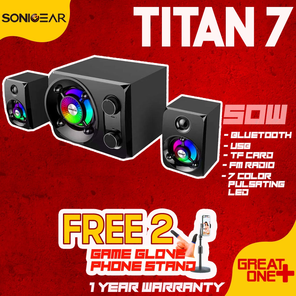 SonicGear Titan 7 PRO BTMI Bluetooth Speaker with 5 Inch Bass Driver ...