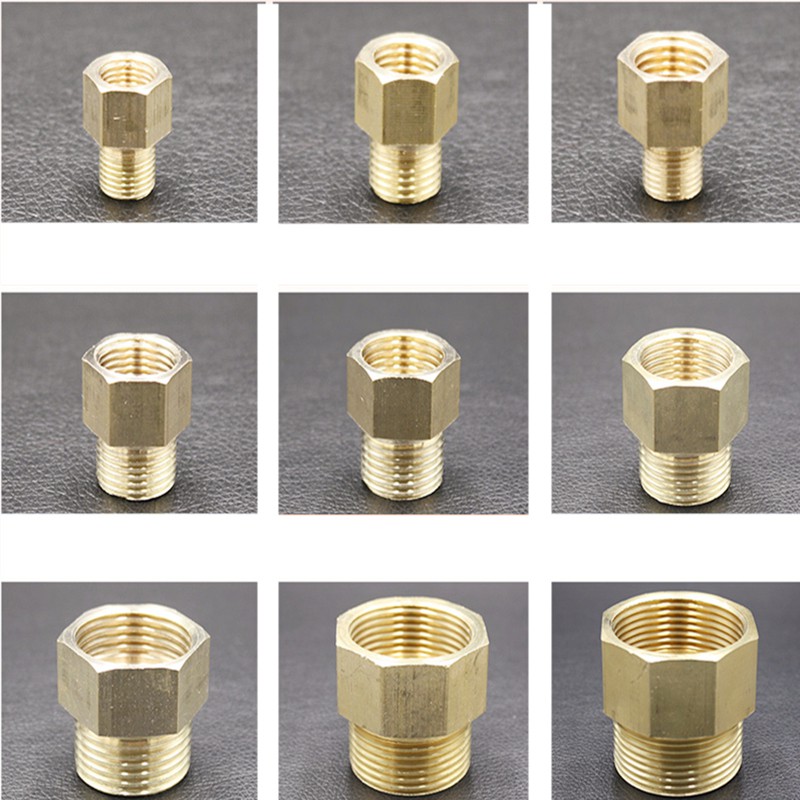 1/8" 1/4" 3/8" 1/2" Male to Female Thread Brass Pipe Connectors Brass ...