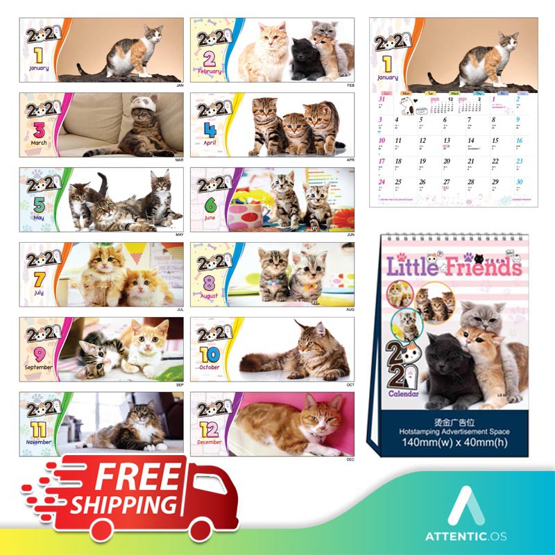 Table Calendar 2021 - Cats / Kalendar Kucing | Shopee Malaysia