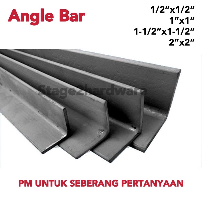 ANGLE BAR MILD STEEL SIZE ( BESI ) / Besi Angle /Steel Bar / Besi L ...