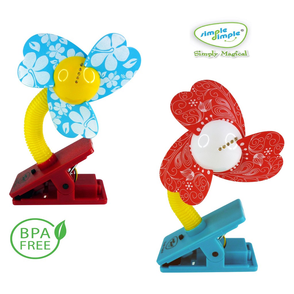 Simple Dimple Clip On Fan (Blue/Red) | Shopee Malaysia
