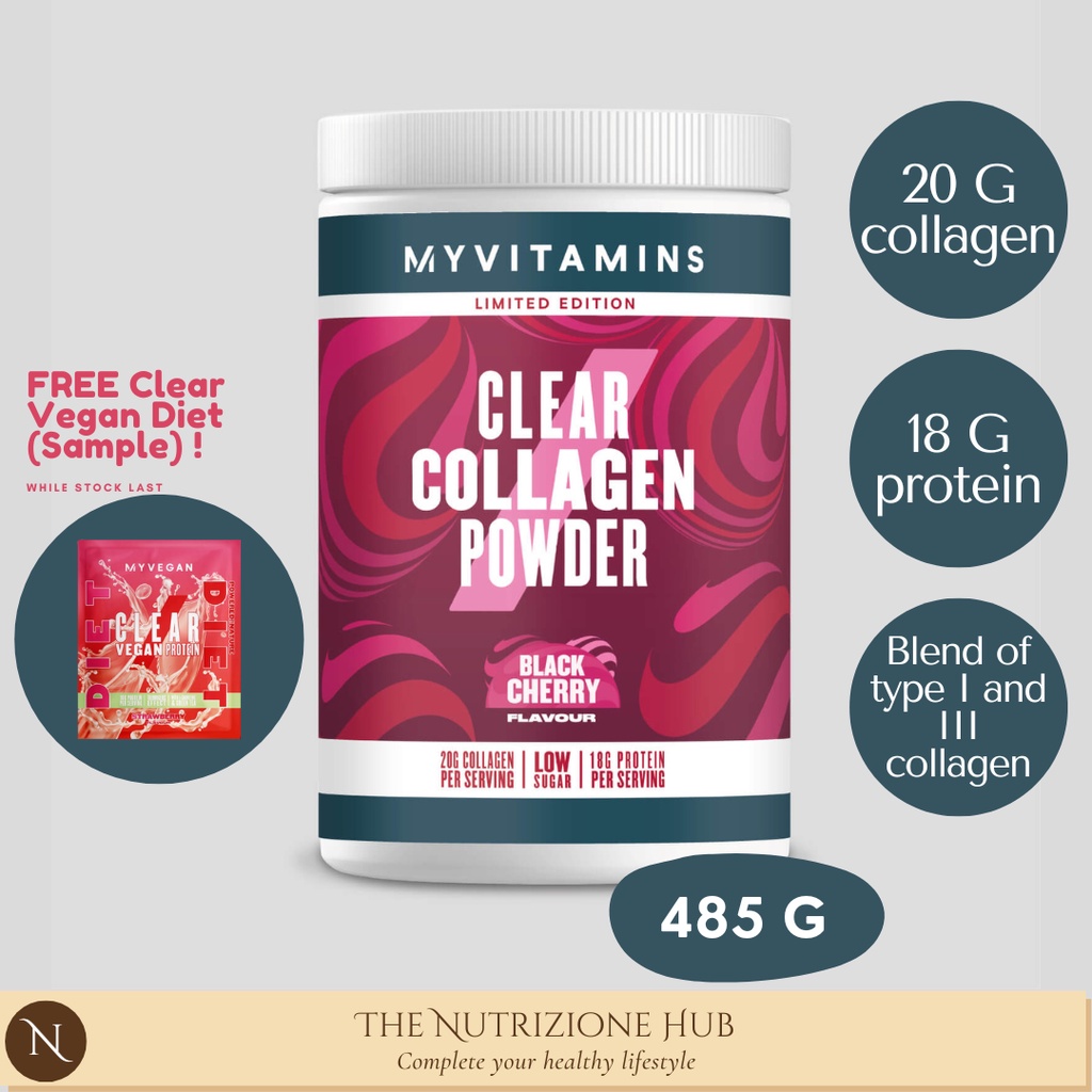 MYPROTEIN | Collagen Powder - Black Cherry, 20 servings | 485g | Shopee ...