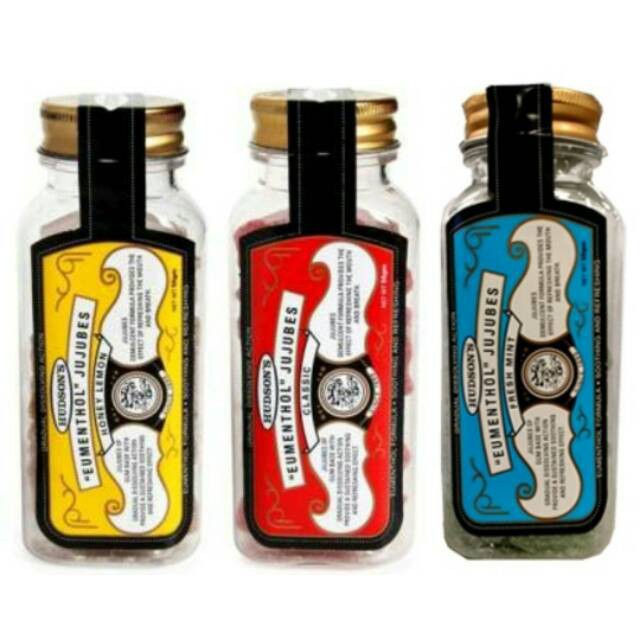 50g Bottle Hudson's Eumenthol Jujubes Honey Lemon / Classic Original ...