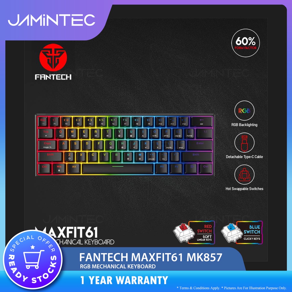 FANTECH MAXFIT61 MK857 RGB 60% - MAXFIT 61 RGB Mechanical Gaming ...