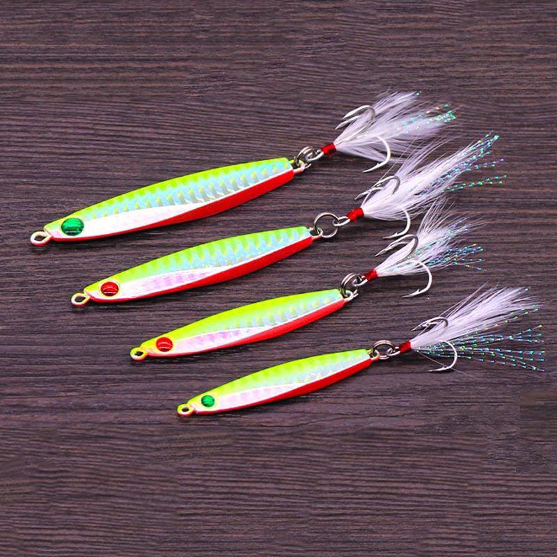 5PCS/SET Lead Vertical Jigs 10~40G Saltwater Artificial Bait Boat ...