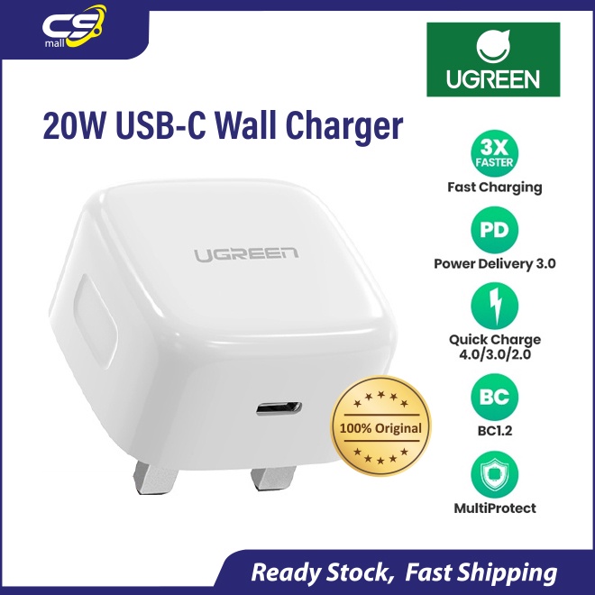 UGREEN USB-C 20W PD Charger (UK Plug) | Shopee Malaysia