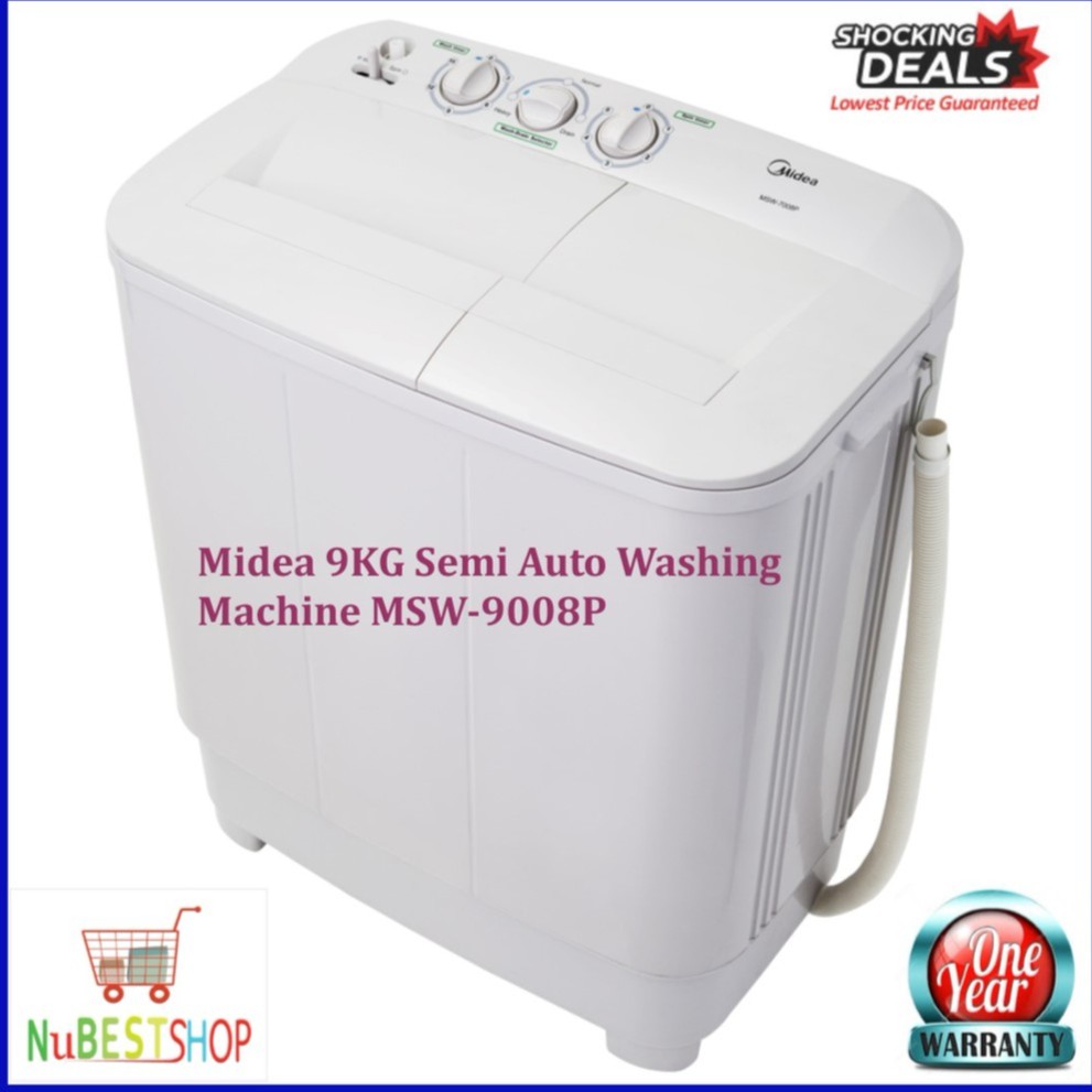 Midea 9KG Semi Auto Washing Machine MSW-9008P | Shopee Malaysia