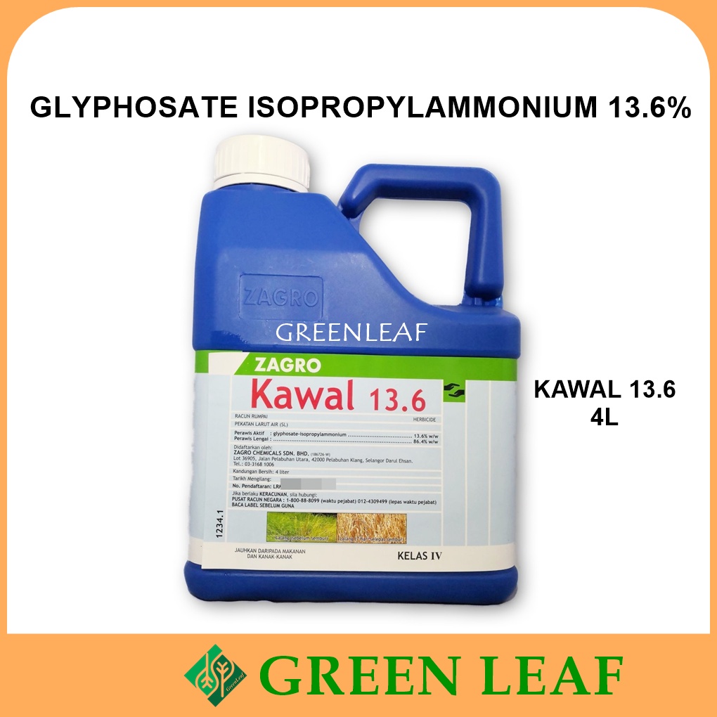 Kawal 13.6 4L Zagro Glyphosate isopropylammonium 13.6% Racun Rumput ...