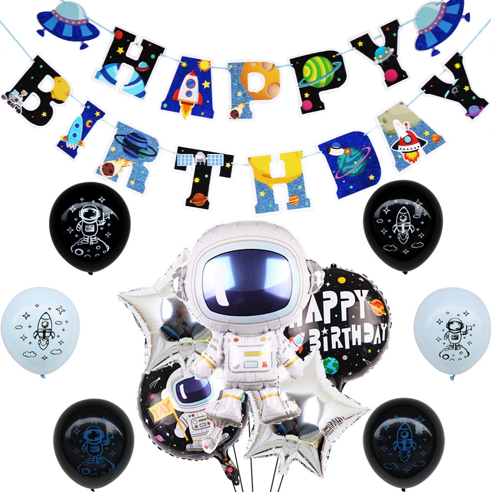 Astronaut Solar Space Theme Birthday Party Supplies Disposable Balloons ...