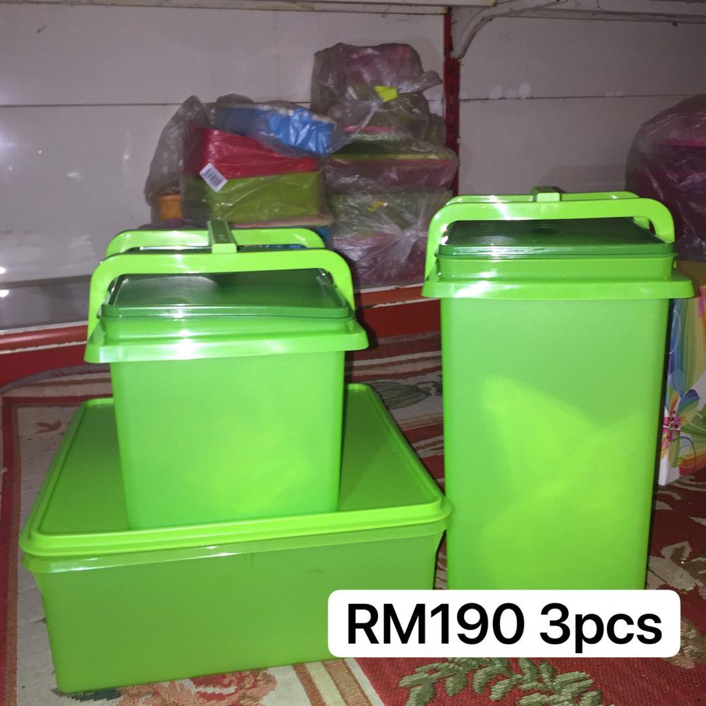 Tupperware - bekas dengan pemegang(set hijau) | Shopee Malaysia
