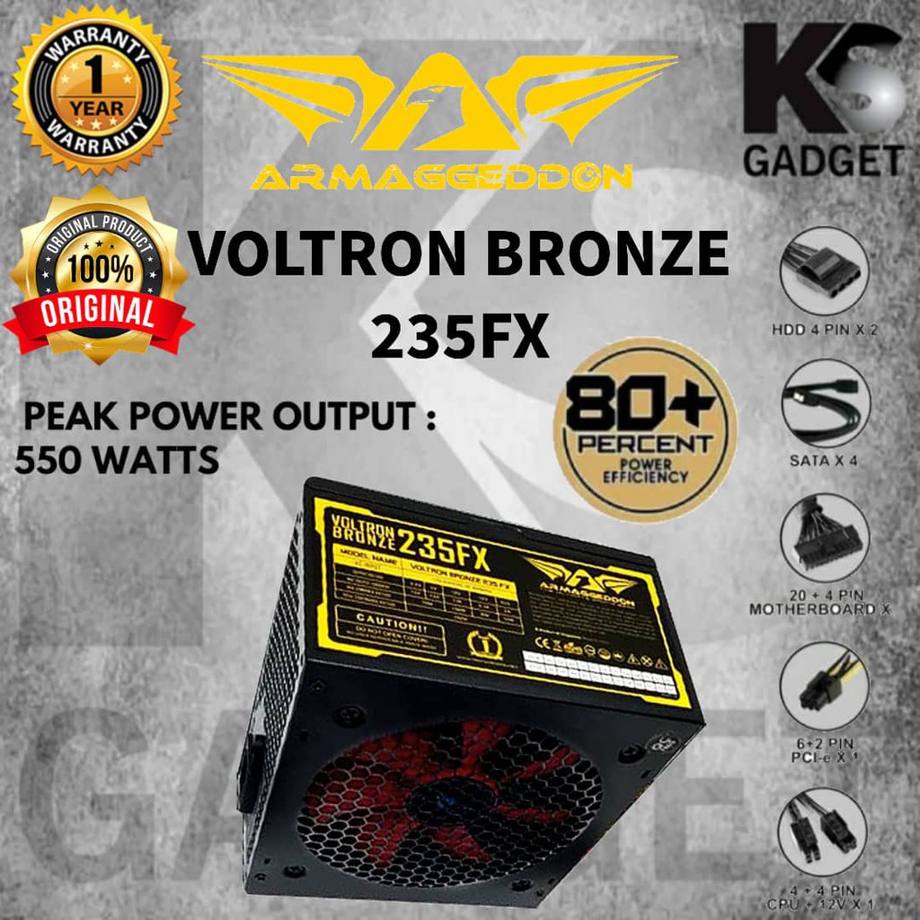 Armaggeddon Voltron Bronze 235FX Power Supply With 120mm Fan (Bulk Pack) | Shopee Malaysia