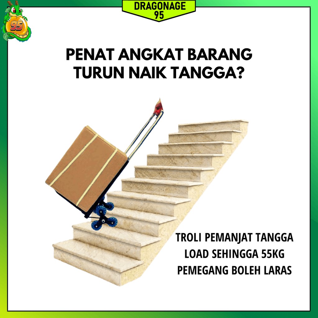 Troli Pemanjat Tangga Roda 3 Wheels Stairclimber Trolley Climb Troli ...