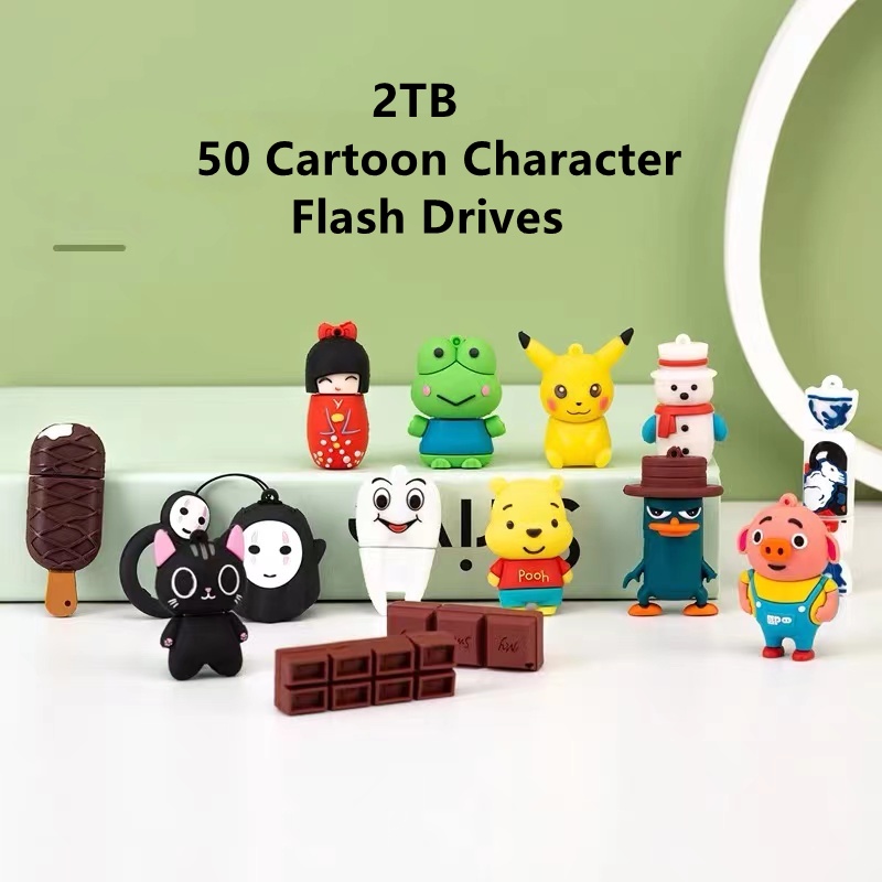 Pendrive 2TB Cartoon USB Flash Drive 50 kinds of Cartoon Character USB ...