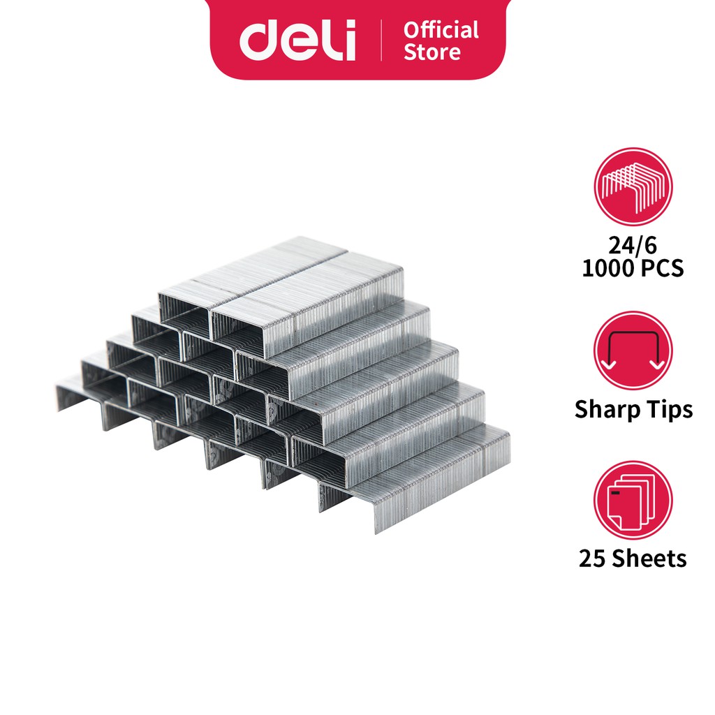 Deli Staples E0012N Small Staples Suitable for Stapler Type 24/6 Sharp ...
