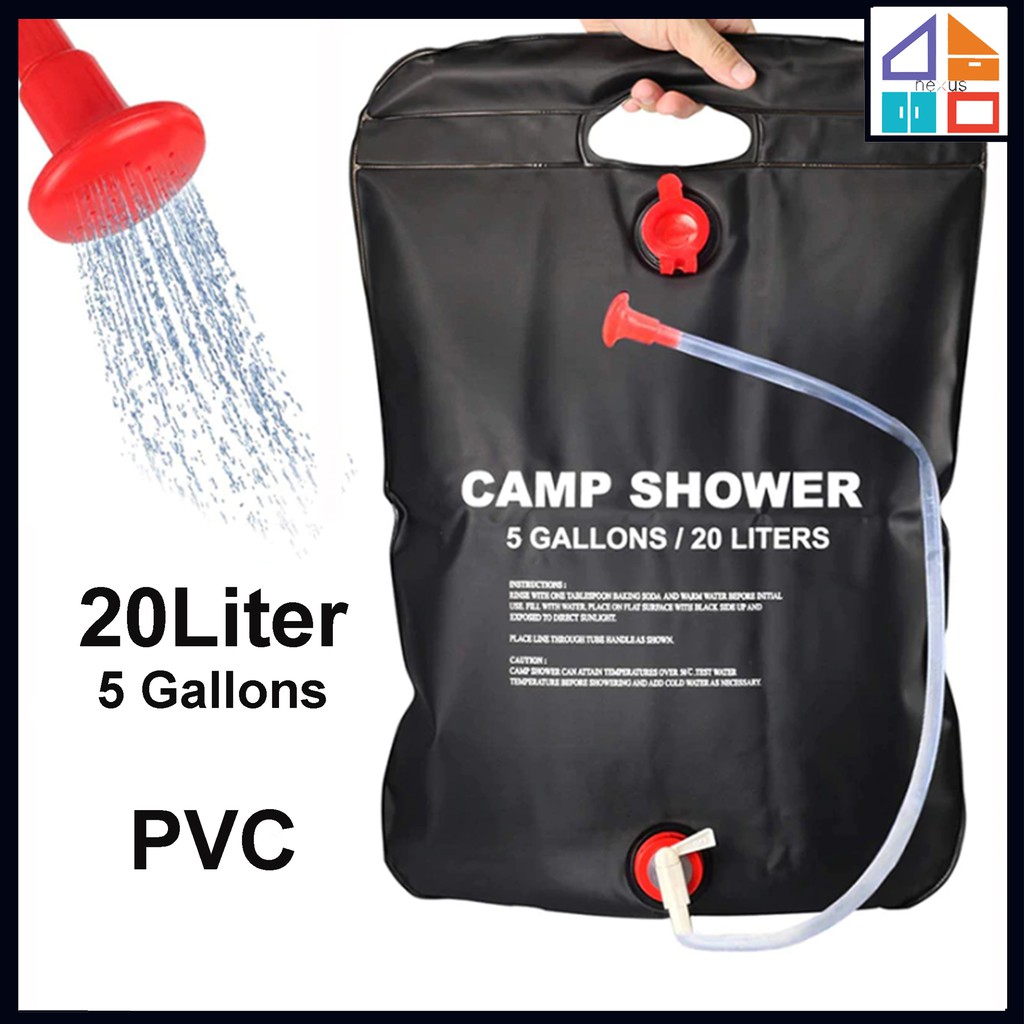 20L Portable Shower Bag Outdoor Portable Shower Bathing Bag PVC Water ...