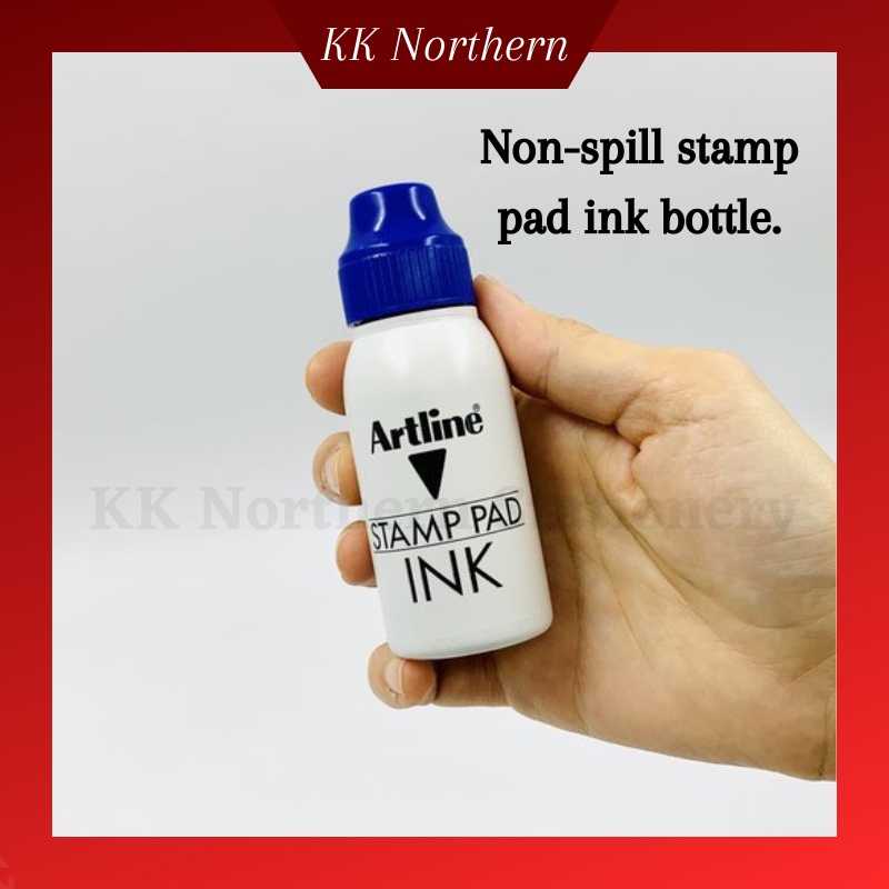 Artline Stamp Pad Ink 50cc Stamp Chop Permanent Refill Ink Black /Blue/Red Cop Stamp Refill Ink ...