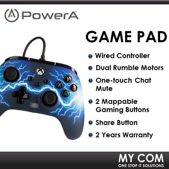 PowerA Enhanced Dual Rumble Motors One-touch Chat Mute Wired Controller ...