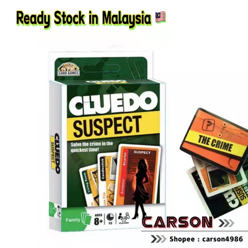 Cluedo Suspect Clue Card Game Fun Family Party Games (English Version ...