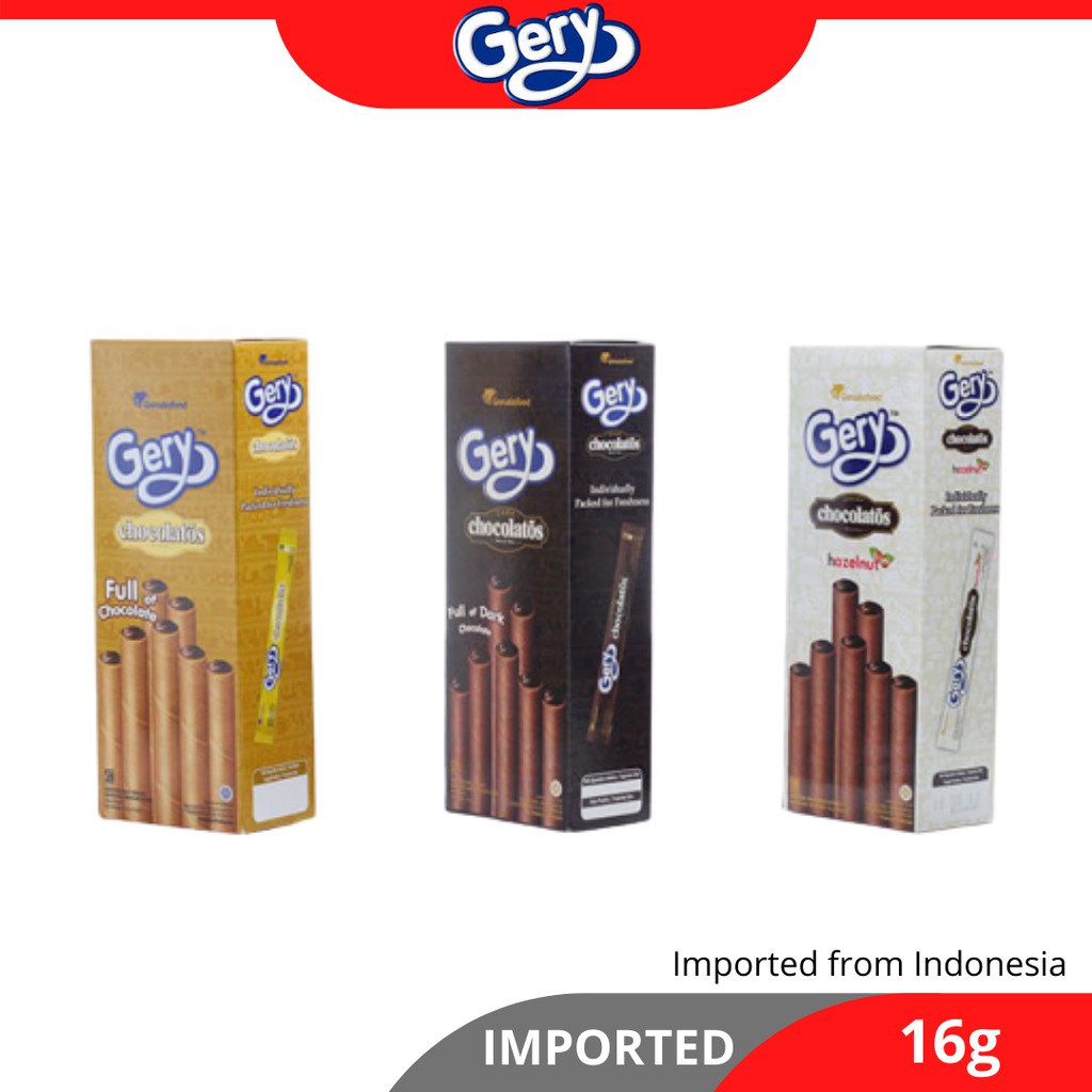 Gery Chocolatos Wafer Roll 芝力巧克力味夹心卷 16G x 10 Sticks | Shopee Malaysia