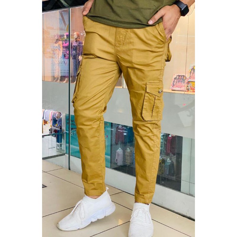 Seluar Kargo Slack six Poket/Unisex Tactical Elasticated Waist Kain ...