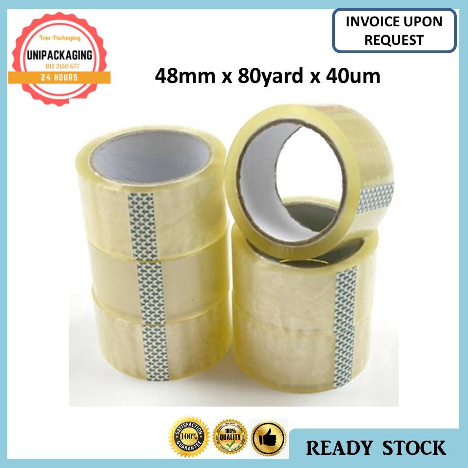 OPP TAPE 48mm x 80yard x 40micron / clear opp tape / tape / packing ...
