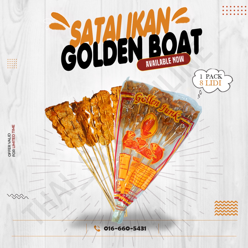 Satay Ikan Lidi Satay Ikan Cap Golden Boat | Shopee Malaysia
