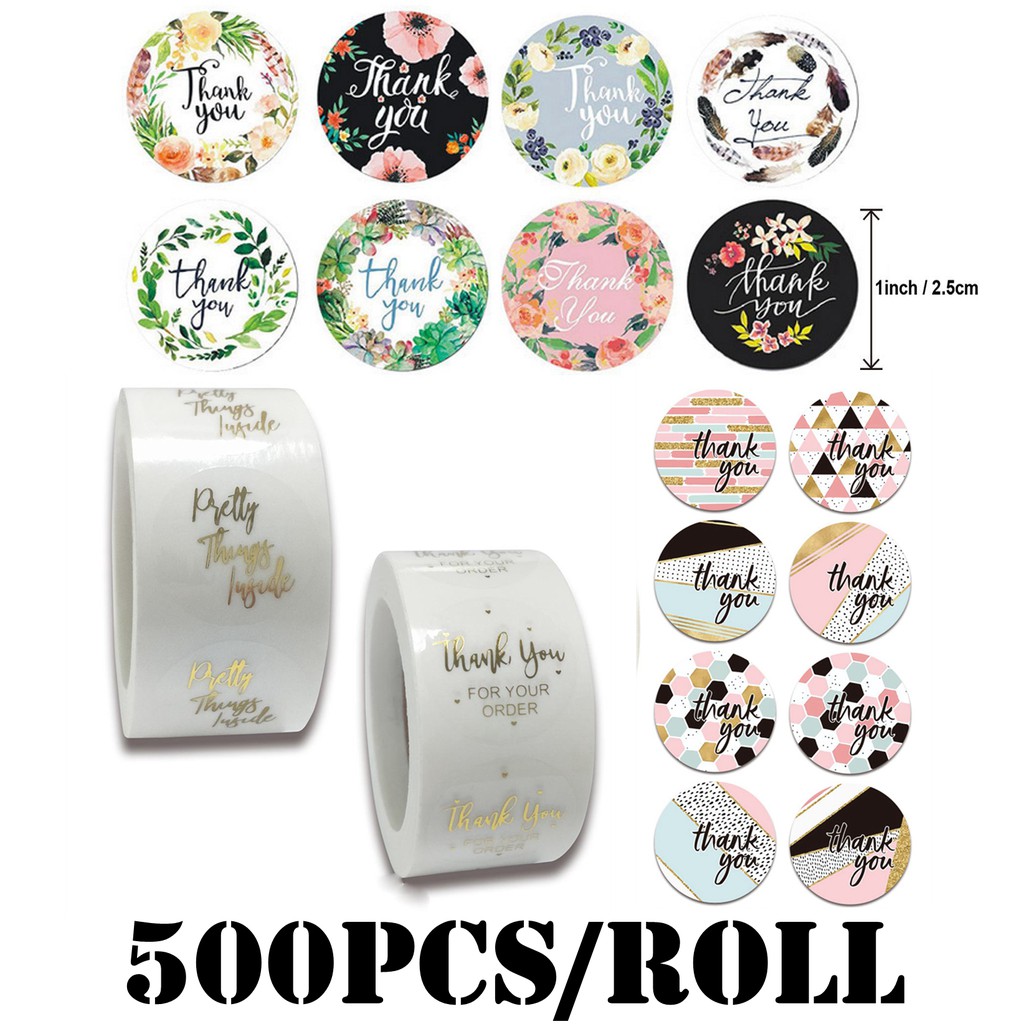 500pcs/roll Thank You for your Order Sticker / Seal Label / Door Gift ...