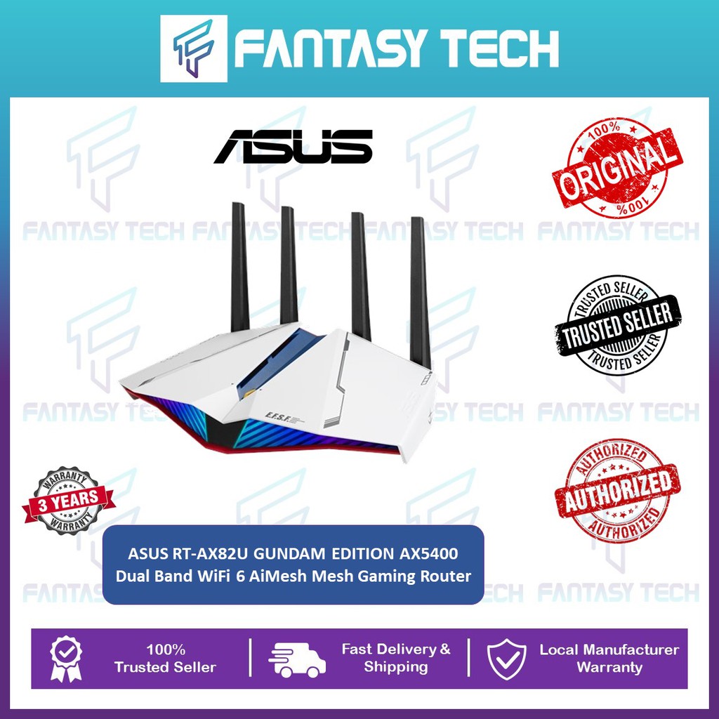 Asus rt-ax82u gundam edition ax5400 dual band wifi 6 aimesh mesh gaming router - gaming port ...