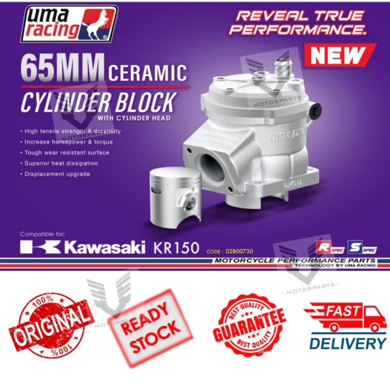Kawasaki KR150 Uma Racing Ceramic Engine Block Set 65mm With Cylinder ...