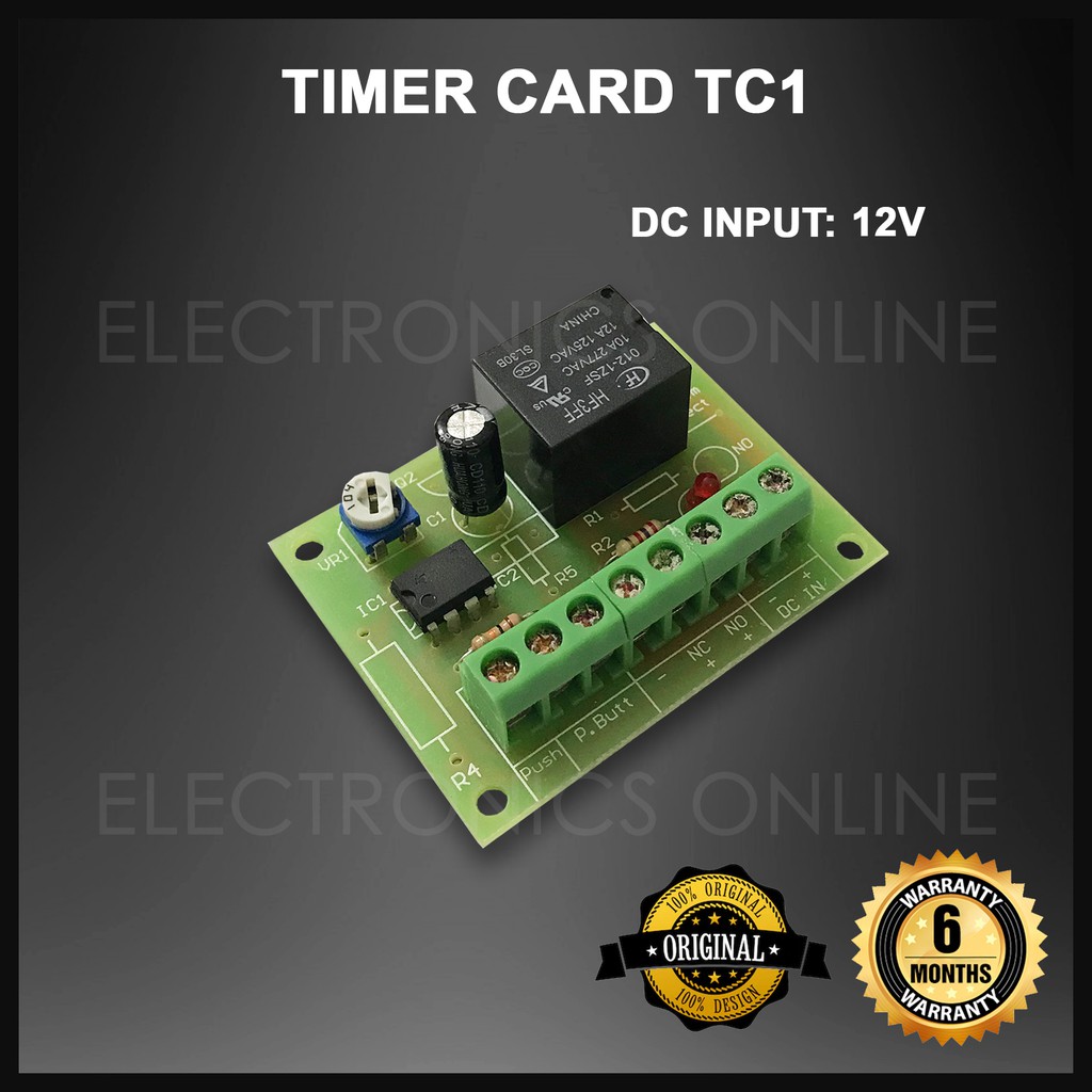 TIMER CARD TC1 DC12V 10A For EM Lock Autogate Lighting Siren Alarm ...