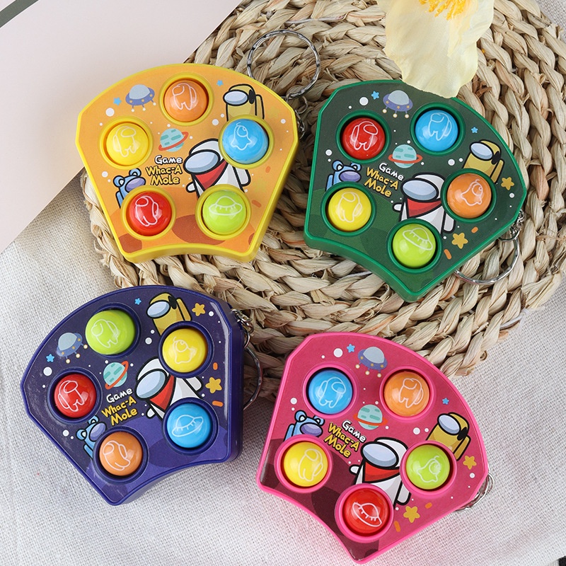 Mini Kawaii Game Whack A Mole Simple Decompression Toys Fidget Toys Keychain New Portable For 