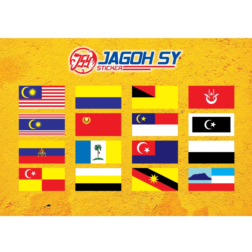 Sticker Bendera Malaysia Dan Negeri-negeri【HIGH QUALITY】 | Shopee Malaysia