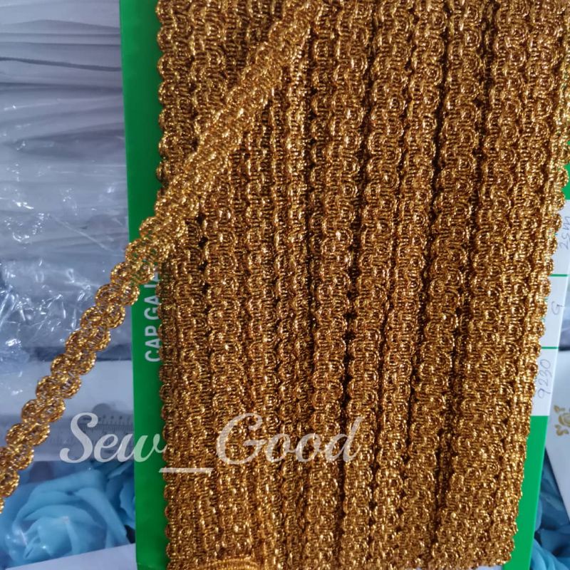 (Sepapan) 25meter Costume Lace #9230 Gold Lace Kostum Baju Tradisional ...