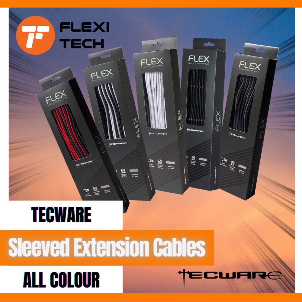 Flexi Tech TECWARE Flex Sleeved Extension Cables Compatible With ...