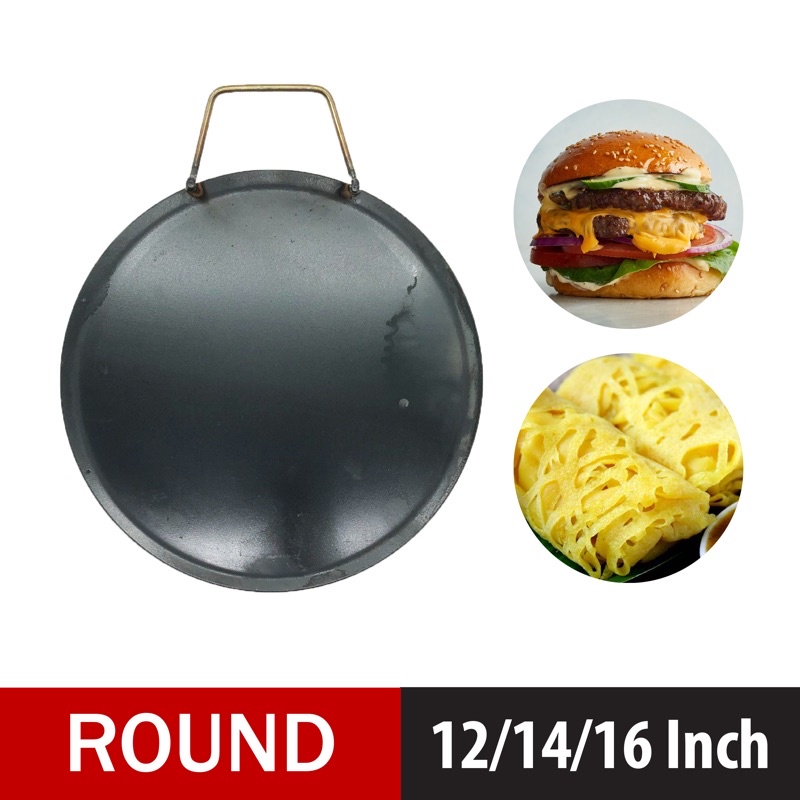 Round Flat Pan Burger Capati Roti Jala Roti Canai Thosai Pan Kuali with ...