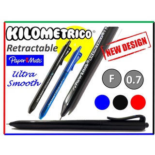 Papermate Kilometrico Ball Point Pen Retractable Smooth 0.7mm Fine Pen ...