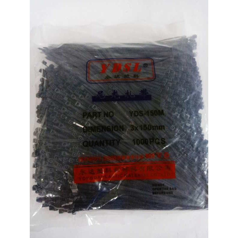 PVC Link Cable Tie 6" 150mm X 3mm Black (Packet of 1000/500 Lth ...