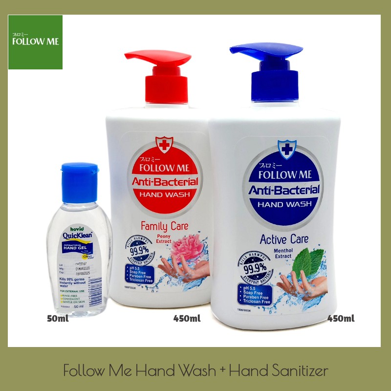 FOLLOW ME Anti Bacterial Hand Wash - Active Care Family Care 450ml ...