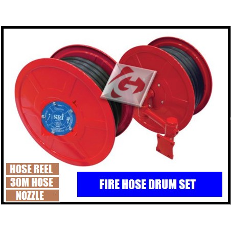 [Bomba] Fire Fighting Hose Reel Set, Complete with Drum, 30Mtrs Hose ...