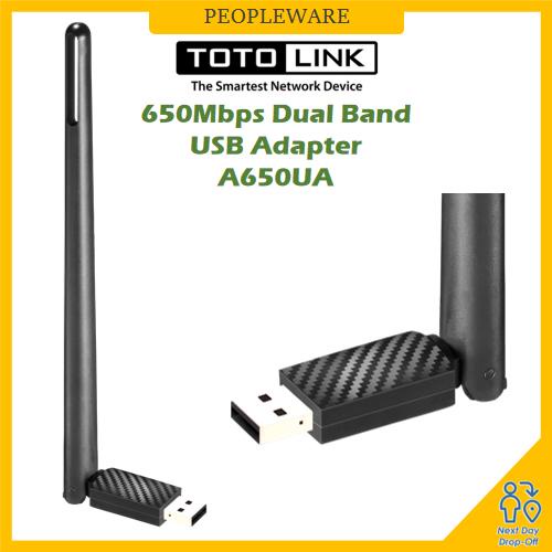 Totolink A650UA High Power Dual Band 5GHz + 2.4GHz Mu-Mimo AC650 5dBi Wireless USB Wifi Adapter ...