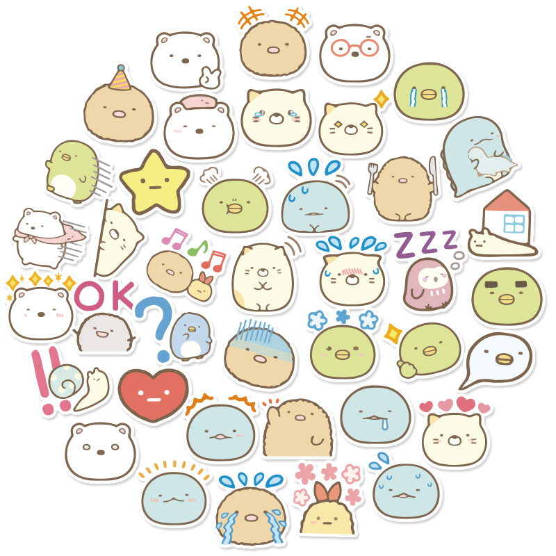 40 Pcs Sumikkogurashi Japan Cartoon Mini Waterproof Stickers 2 Designs