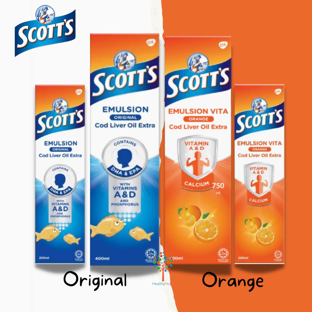 SCOTT'S Emulsion Cod Liver Oil 200ml | 400ml Scott's Orange | Scott's ...