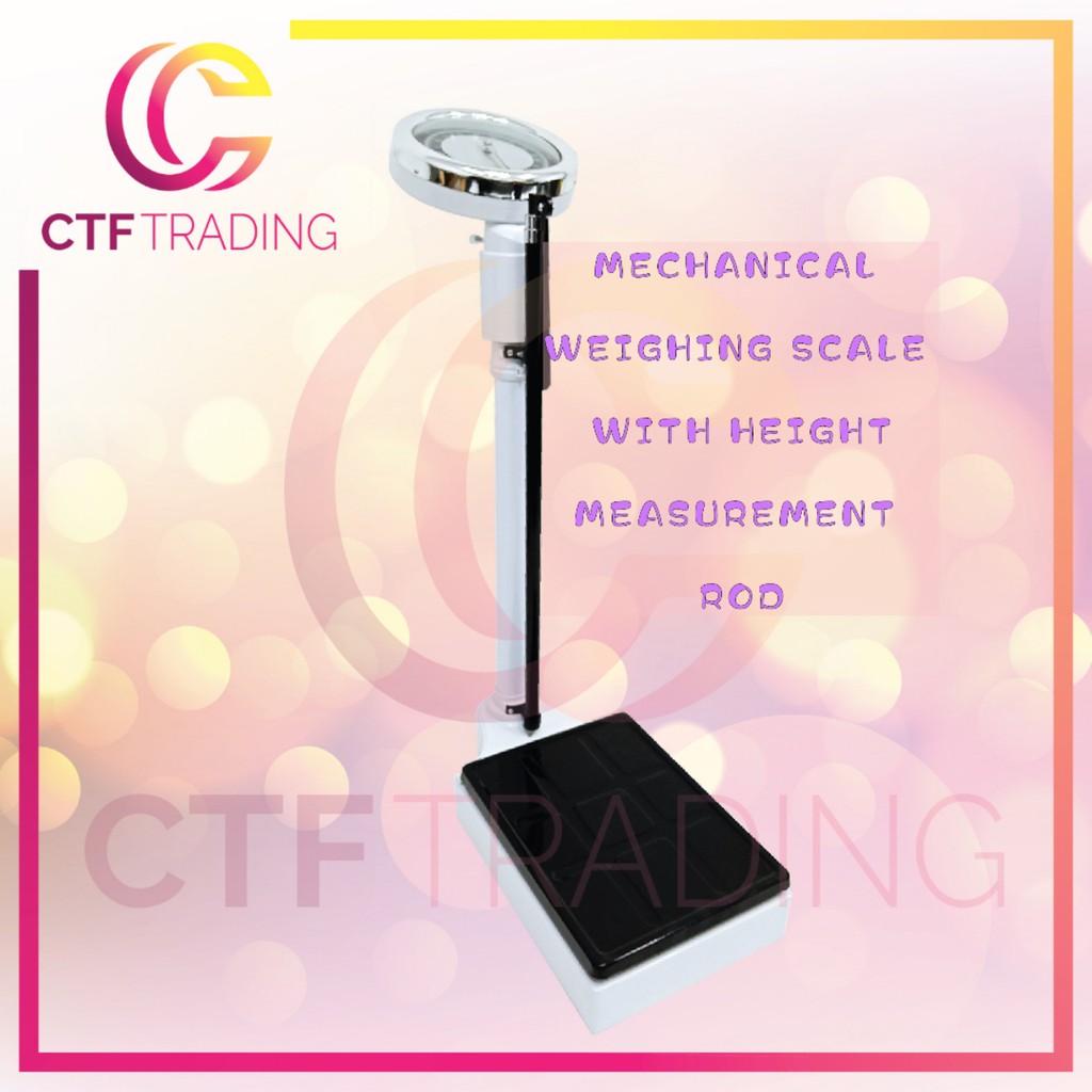 Mechanical Weighing Scale With Height Measurement Rod | Shopee Malaysia